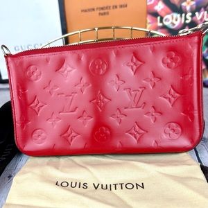 Louis Vuitton | Bags | Louis Vuitton Red And Black Vernis Pouch ...